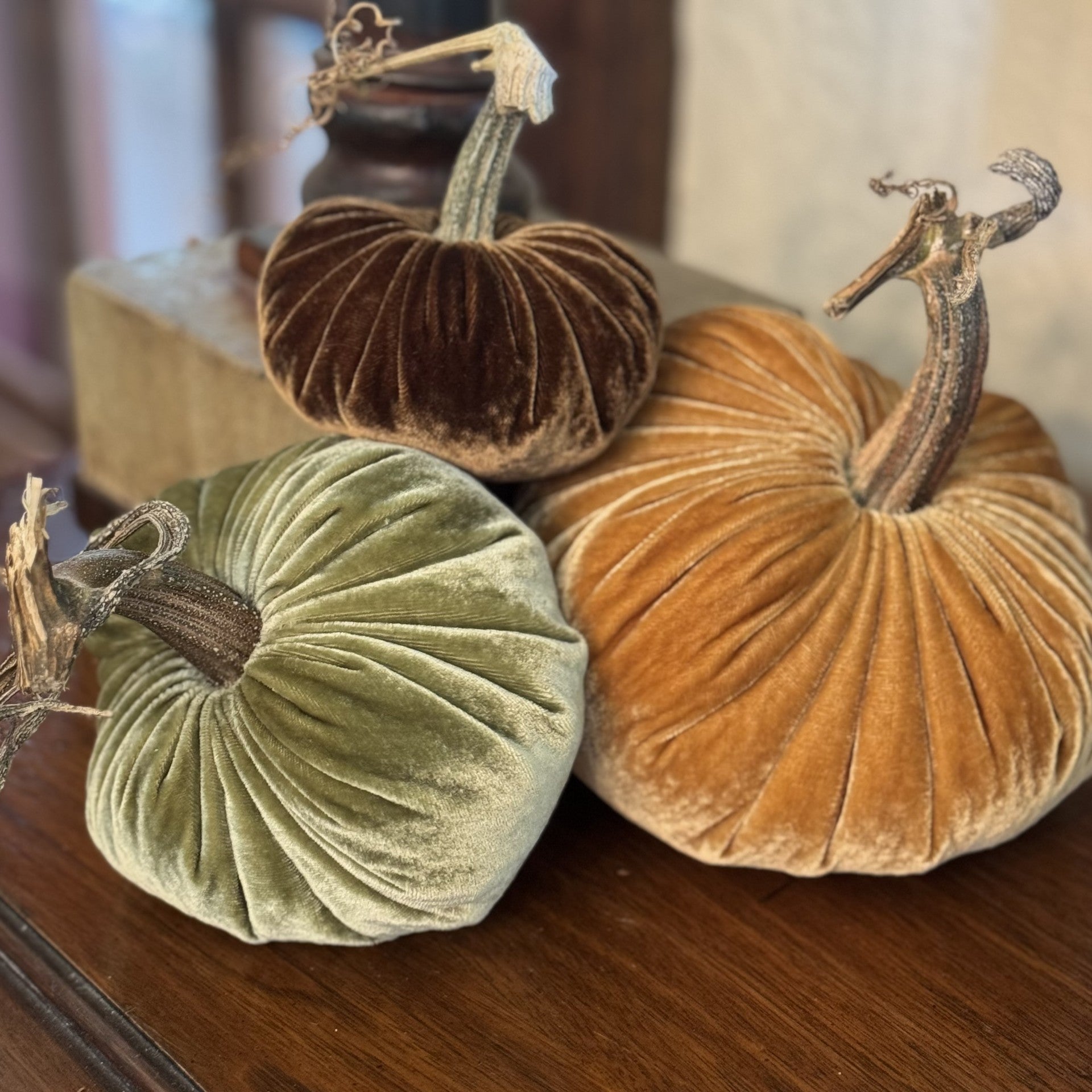 Moss and Mocha Trio – Plush Pumpkin