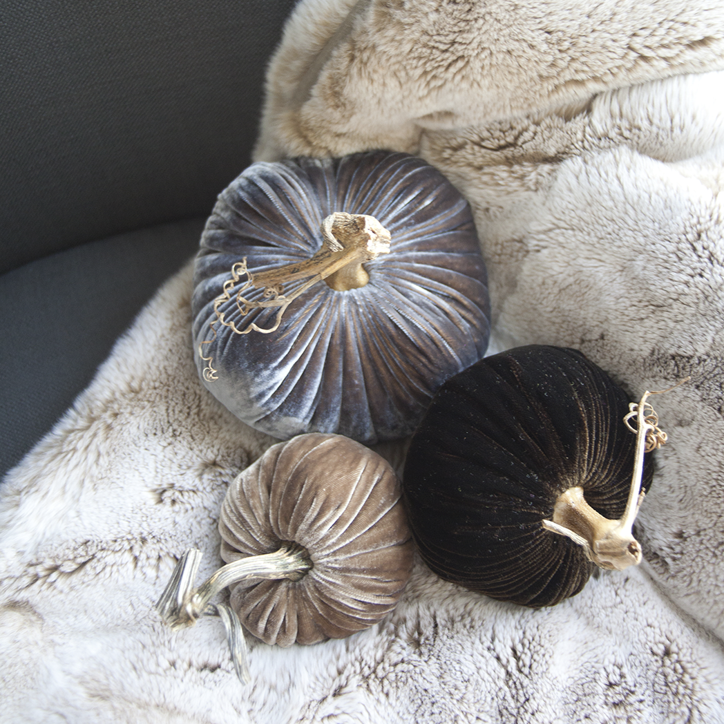 Earth Trio: Pumpkin-Shaped Earth-Toned Décor Collection – Plush Pumpkin