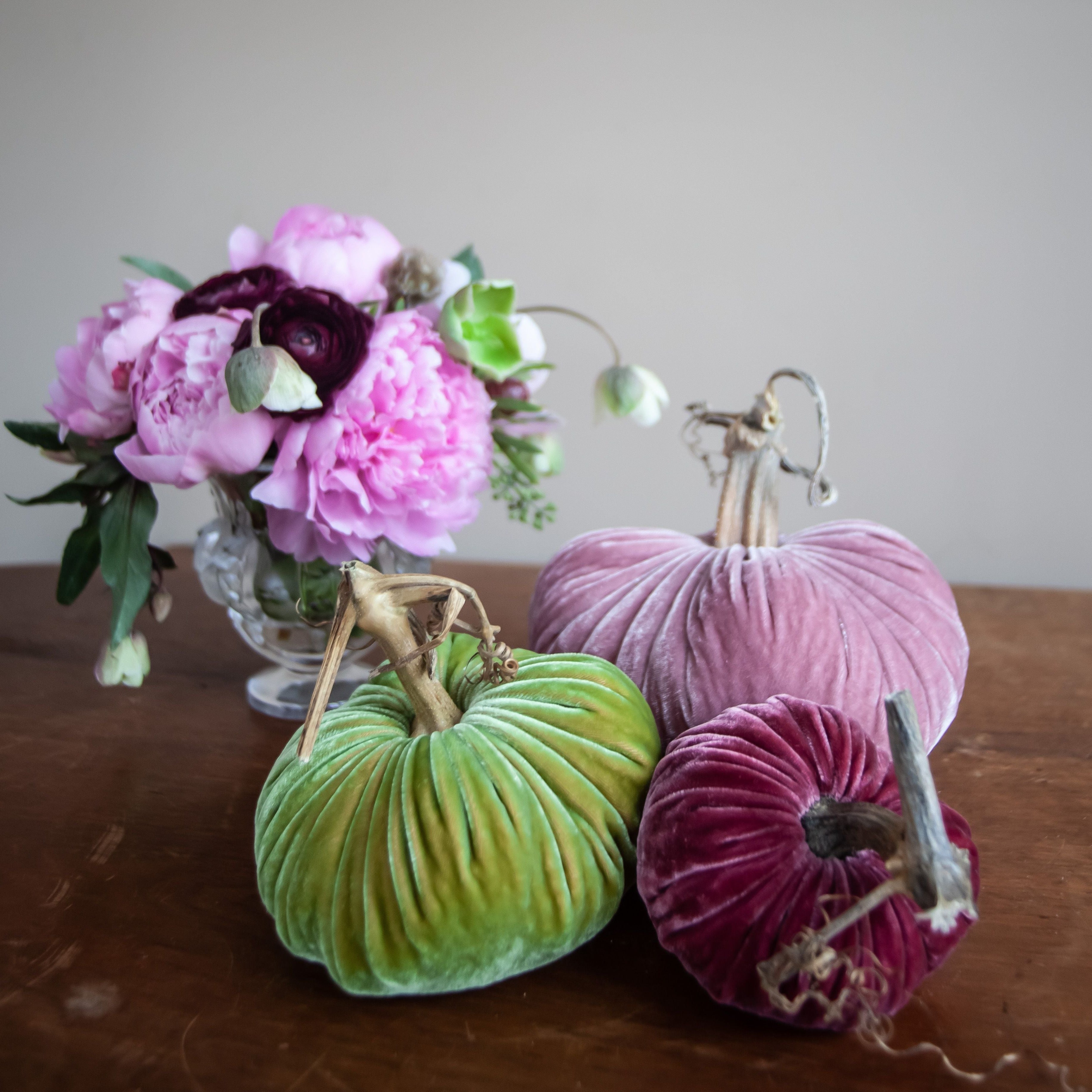 Pink Lemonade Trio Pumpkin Decorations | Plush Pumpkin